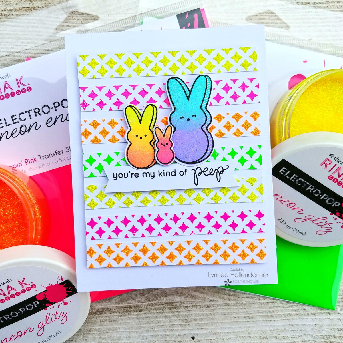 Easter Cards with Neon Glitz Glitter Gel and Blanco – thermoweb.com