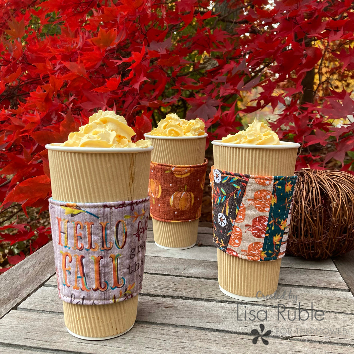 Pumpkin Spice Fabric Coffee Cup Wraps – thermoweb.com