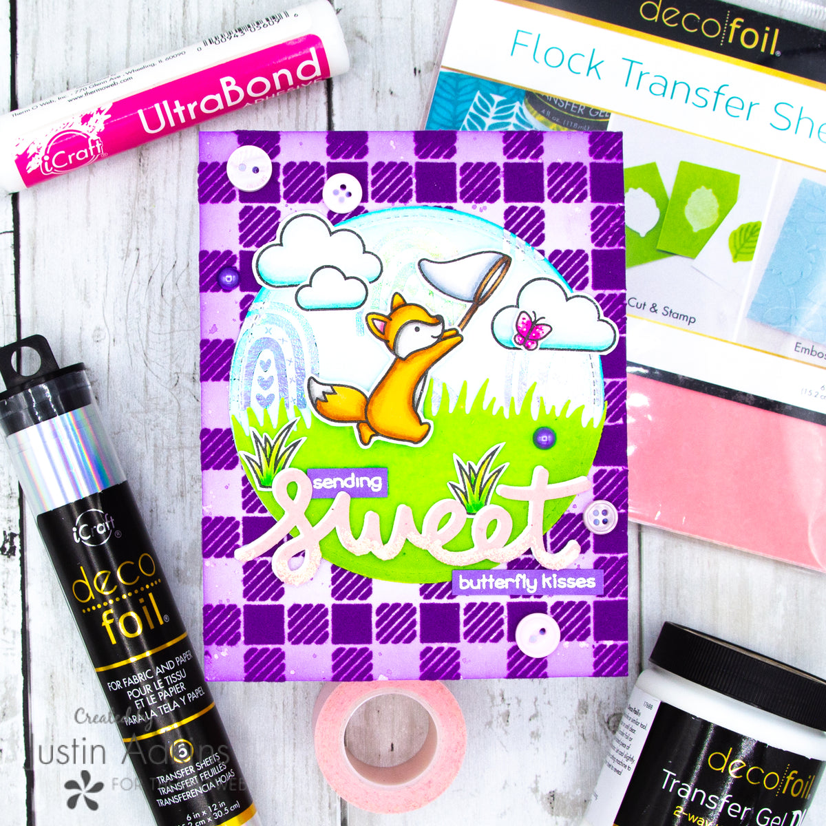 Send a Gingham and Flocked Butterfly Vibes Card! – thermoweb.com