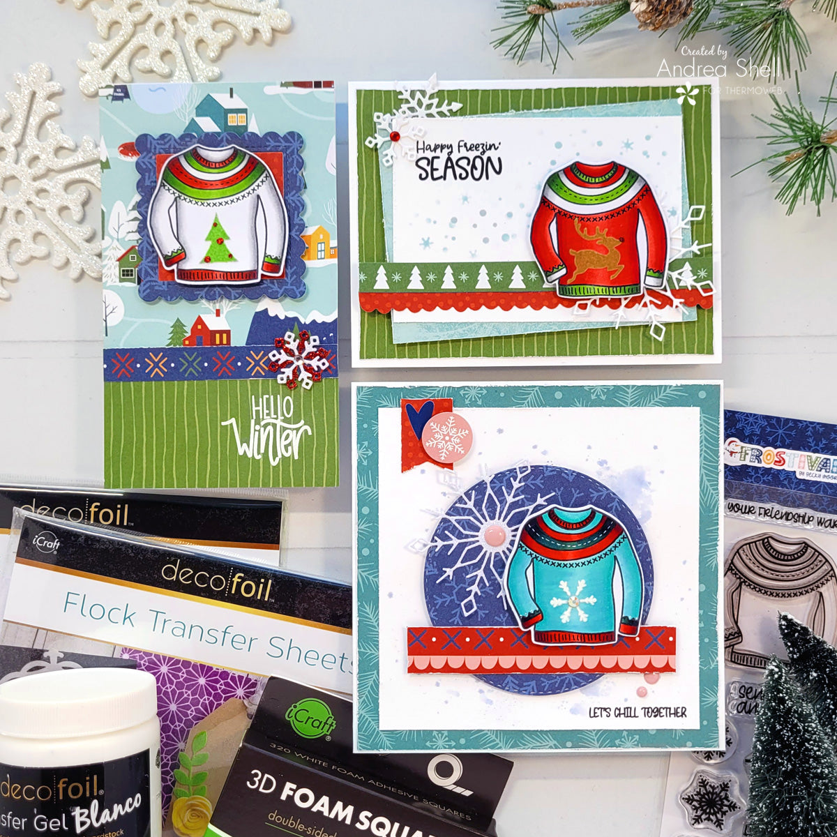 Ugly Christmas Sweater Cards with Photo Play Paper – thermoweb.com