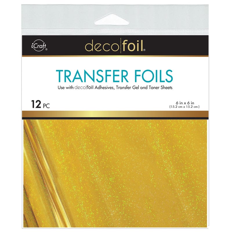 Deco Foil Transfer Sheets 6 in x 6 in (12 sheets) - Gold Sparkle ...