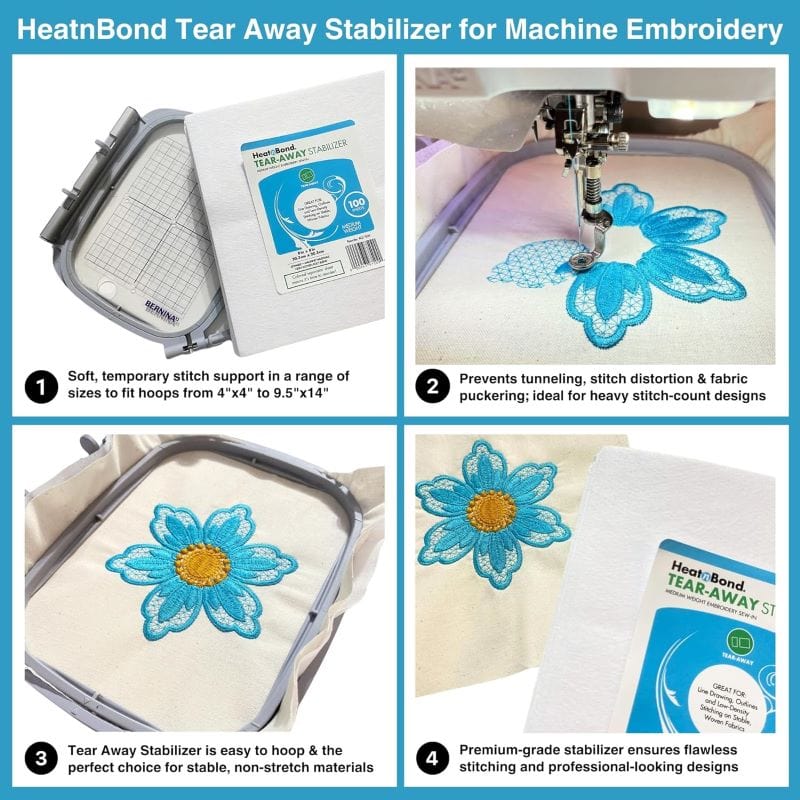 Sewing Stabilizers Craftido 12x10 Cut Away Embroidery Stabilizer - 100 ...