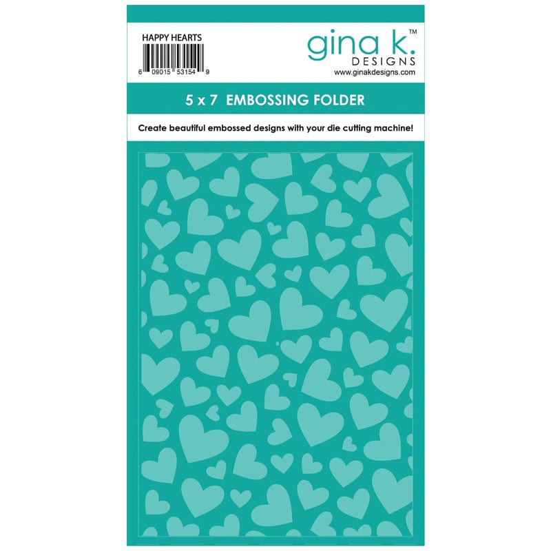 Gina K. Designs Embossing Folder, Happy Hearts – thermoweb.com