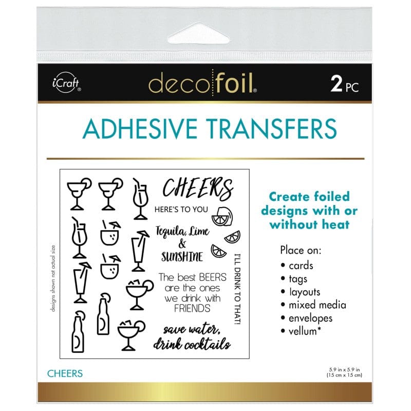 Deco Foil Adhesive Transfer Designs - Cheers – thermoweb.com